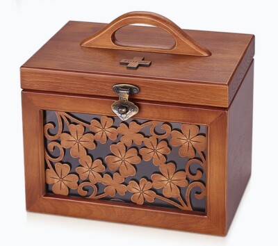 Household Wooden Medicine Box First Aid Case Storage Cabinet | eBay