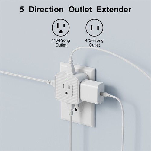 Multi Plug Outlet Extender Wall Outlet Expander Small Electrical Outlet ...