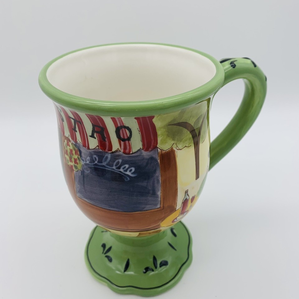 Pedestal Mugs Certified International Jennifer Brinley SET OF 4 | eBay