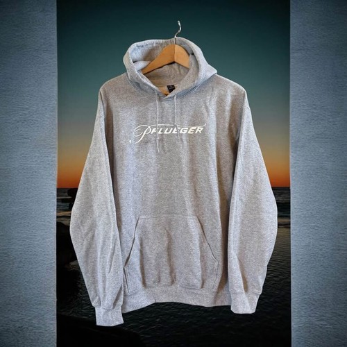 NWOT Men’s Gildan Brand Heavy Duty Pfleuger Logo Gray Hooded Sweatshirt-Size M | eBay