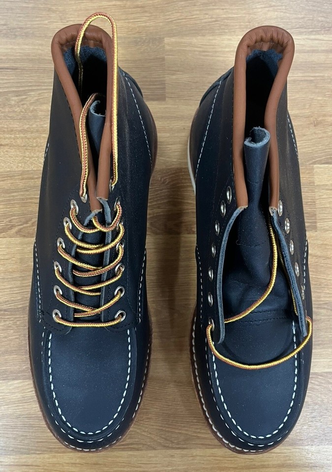 Red Wing Shoes 6" Moc Toe Boot 8859 MADE IN USA Navy White Heritage ...
