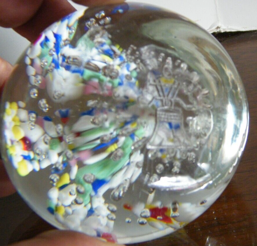 Gentile Glass Co Paperweight Orb Flower / Controlled Bubbles Liberty ...
