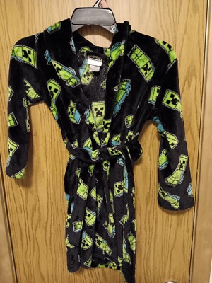 Minecraft Creeper Boys Plush Bath Robe Size S | eBay