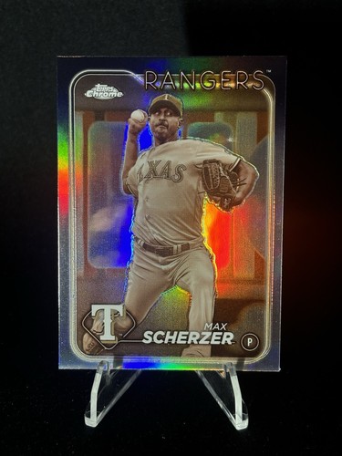 Max Scherzer 2024 Topps Chrome Sepia Refractor Card #37 Texas Rangers ...