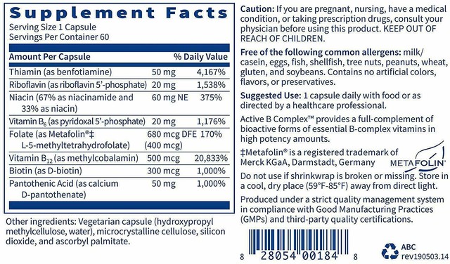 ProThera Active B Complex 60 Caps for sale online | eBay