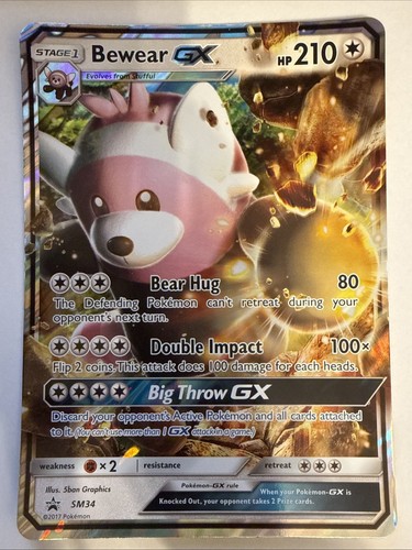 Bewear GX Jumbo Black STar Promo Card SM34 Full Art Holo Pokémon TCG | eBay