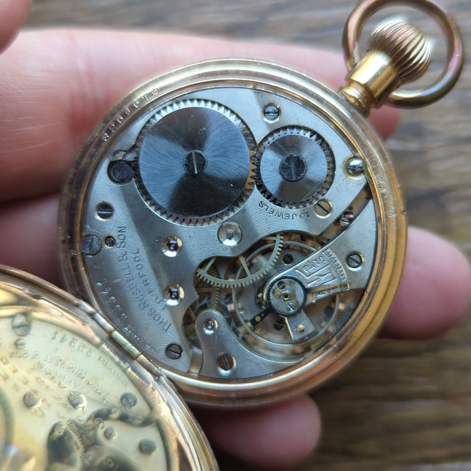 Thomas Russell Liverpool Military Gold Plated Pocket Watch Working ...