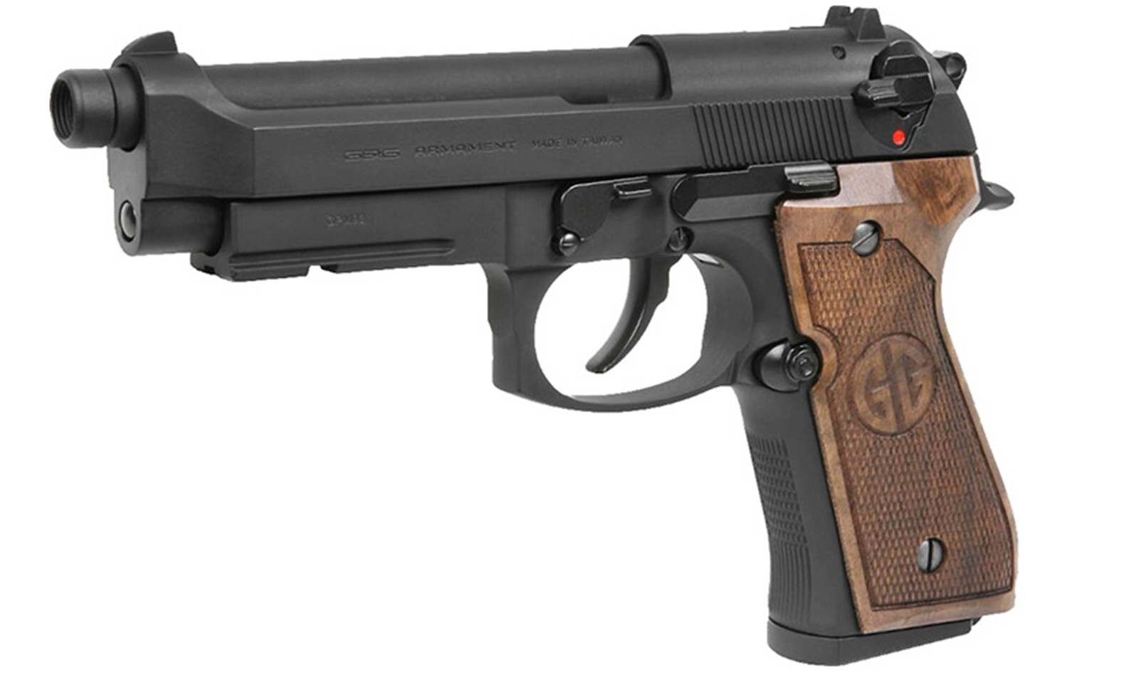 G&G Full Metal M92F Gas Blowback Airsoft M9 BB Pistol Gun w/Walnut Wood ...