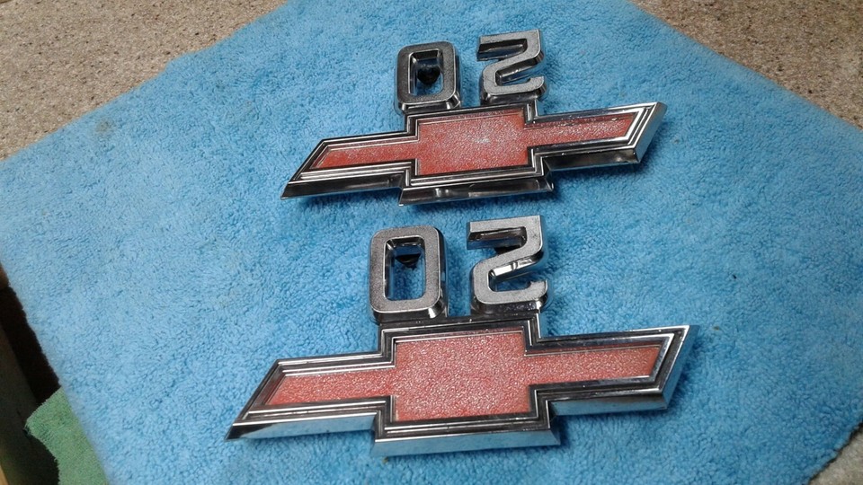 1960's 1967 68 Chevy Truck Parts C20 Fender Emblems Badges Trim ...