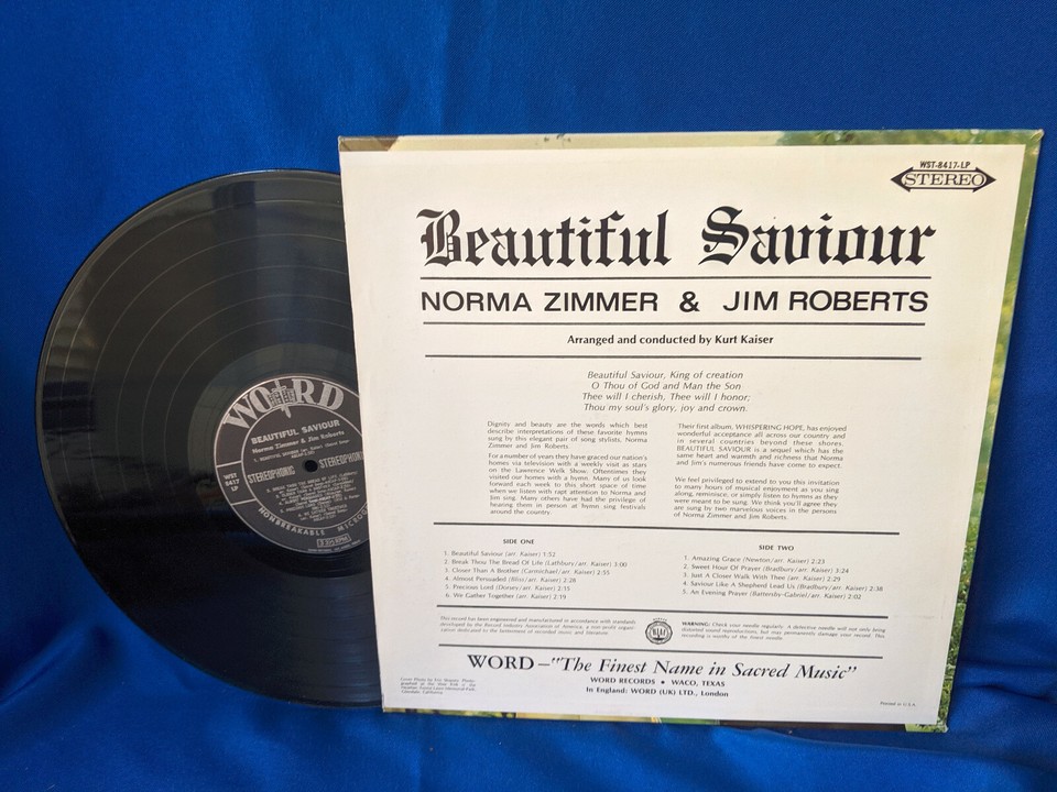 Jim Roberts Norma Zimmer LP Beautiful Saviour Word W-3417 | eBay
