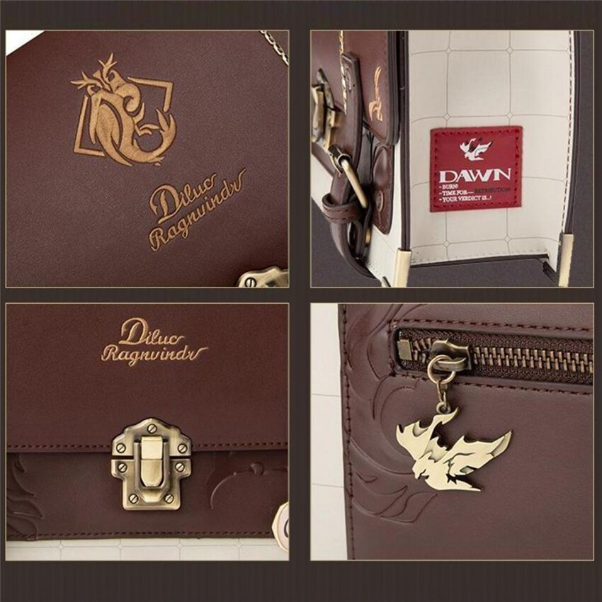 Genshin Impact Official Diluc Theme Handbag Messenger Bag PU Crossbody ...