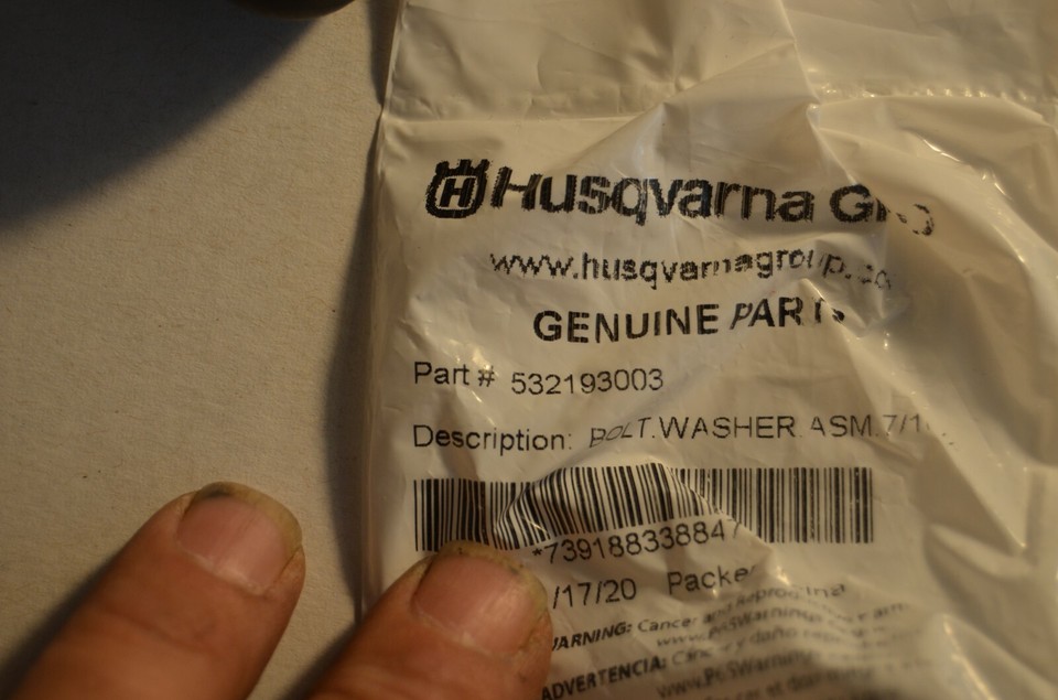 3 Pack Genuine Husqvarna 532193003 Blade Bolt & Washer OEM | eBay