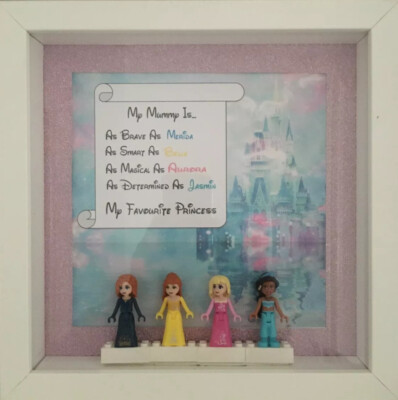 Personalised Lego Disney Princess Frame, Girls Gift, Kids Gift, 3D Box ...