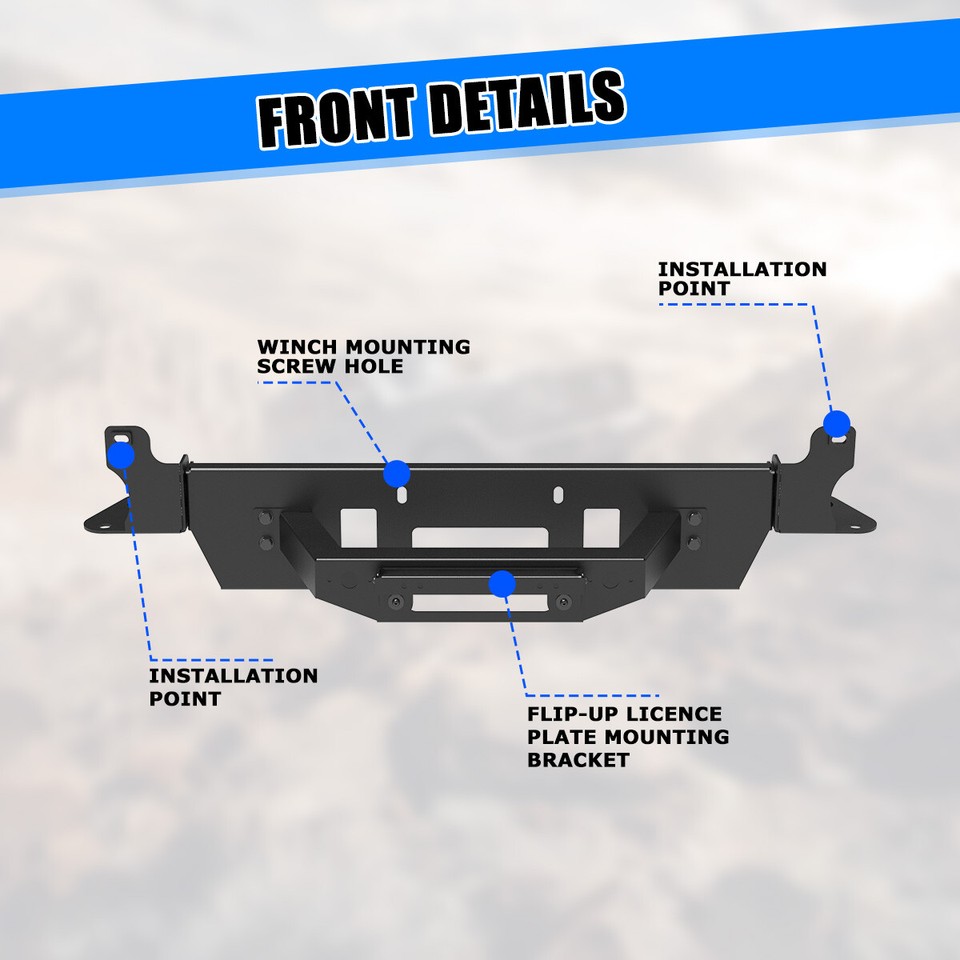2019-2024 RAM 1500 Steel Front Bumper Winch Mounting Plate (Exclude ...