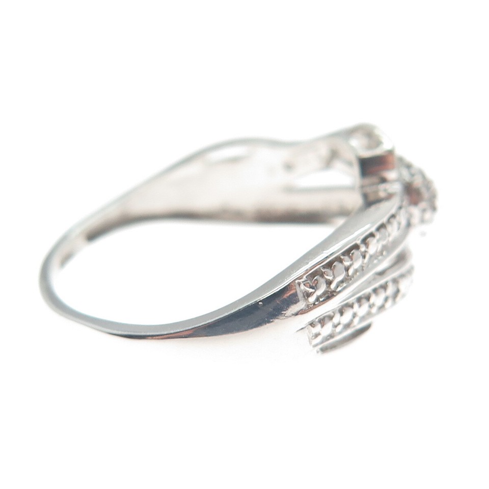CHUCK CLEMENCY 925 Sterling Silver Real Round-Cut Diamond Ring Size 8. ...