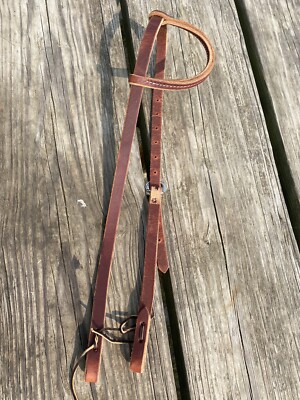 Amish made one ear harness leather Western headstall | eBay