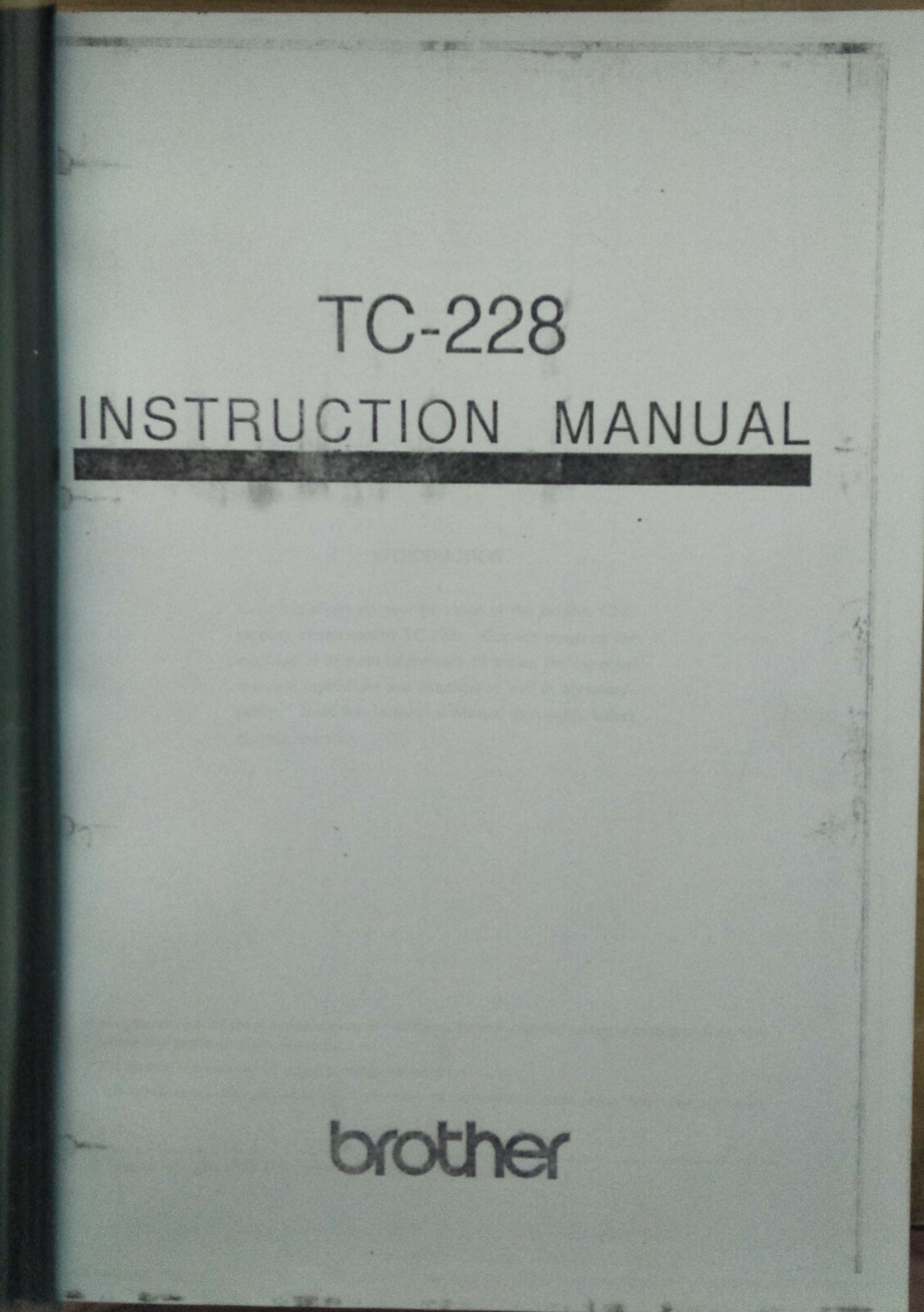 BROTHER TC-228 PROGRAMMING,INSTRUCTION & ELECTRICAL SYSTEM MANUAL | eBay