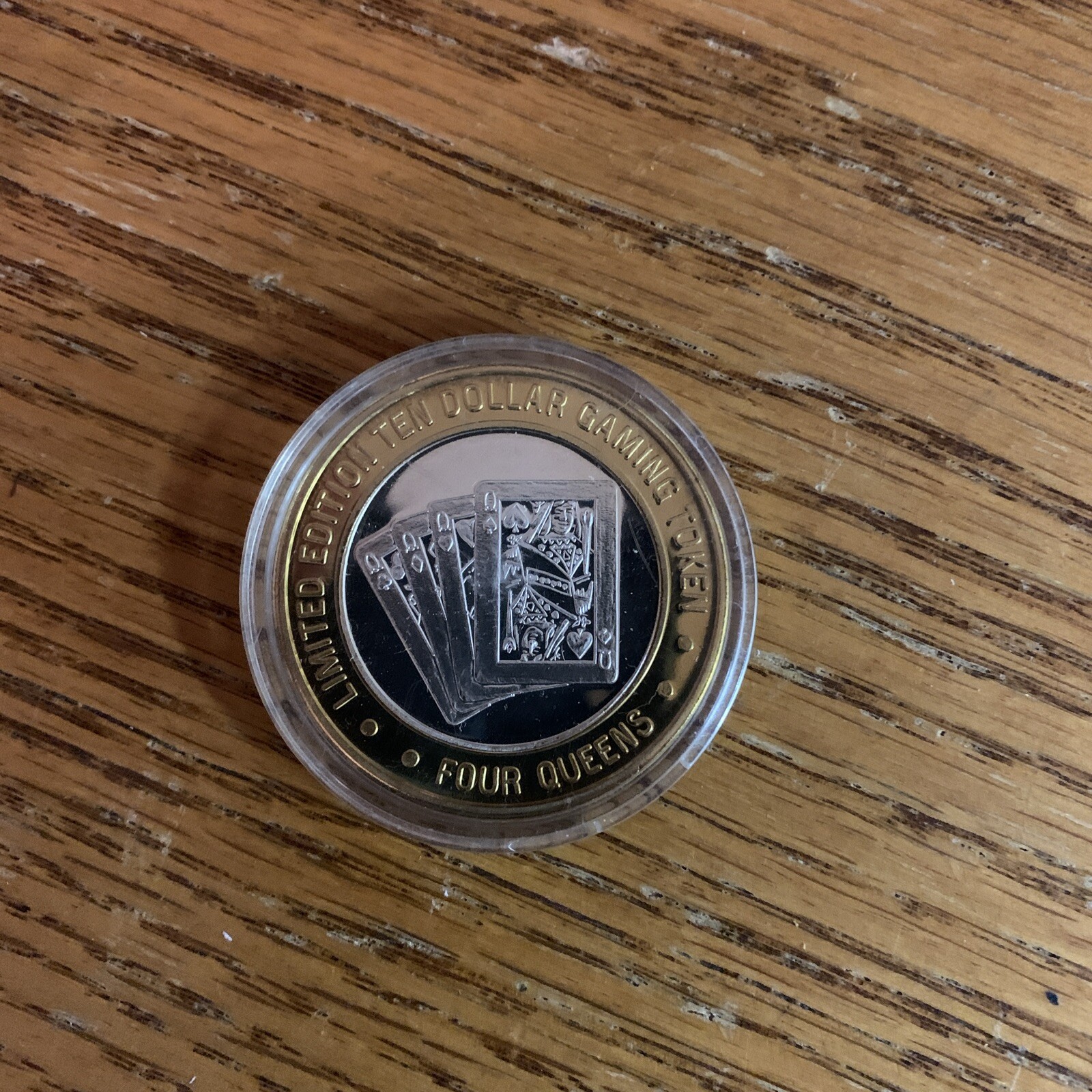 FOUR QUEENS LIMITED EDITION TEN DOLLAR GAMING TOKEN .999 FINE SILVER ...