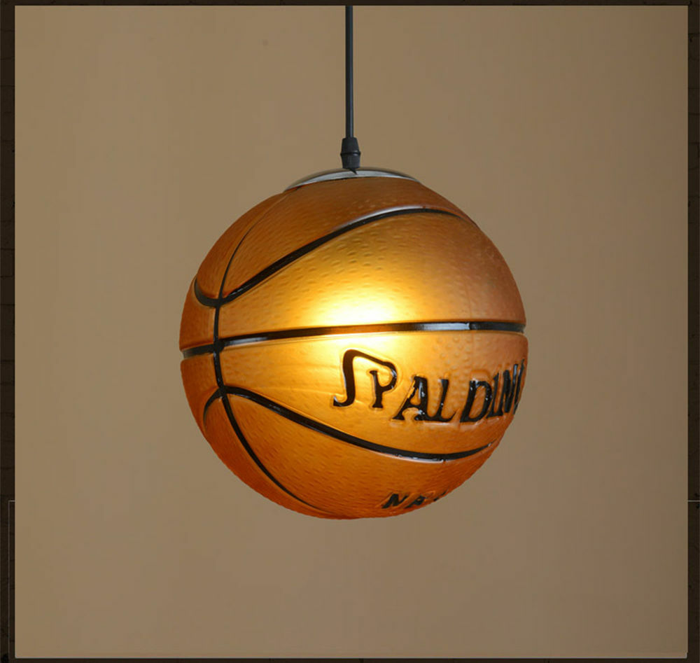 Creative Basketball Pendant Lamp Glass Ceiling Lights Chandeliers ...