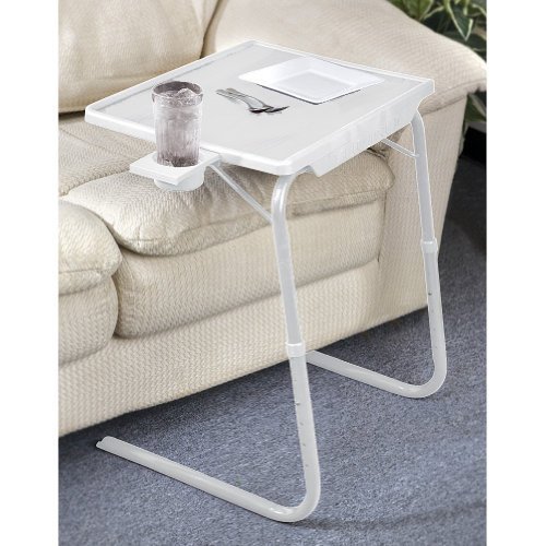 Portable TV Tray Table w/Cup Holder - Adjustable Folding Multipurpose ...