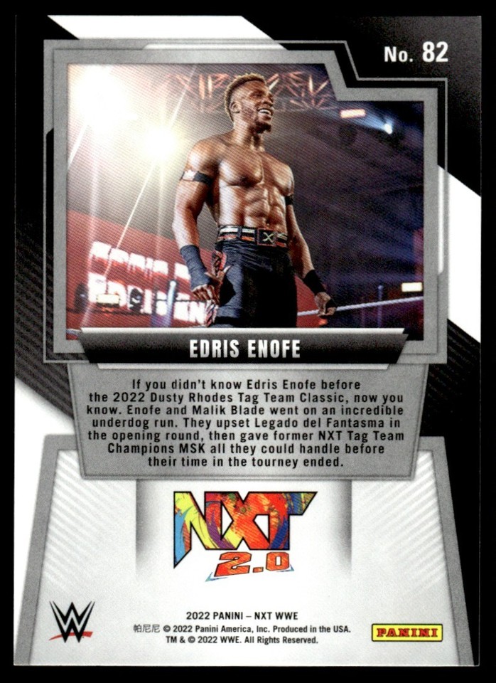 2022 PANINI WWE NXT WRESTLING CARD EDRIS ENOFE RC #82 RC 5442 | eBay