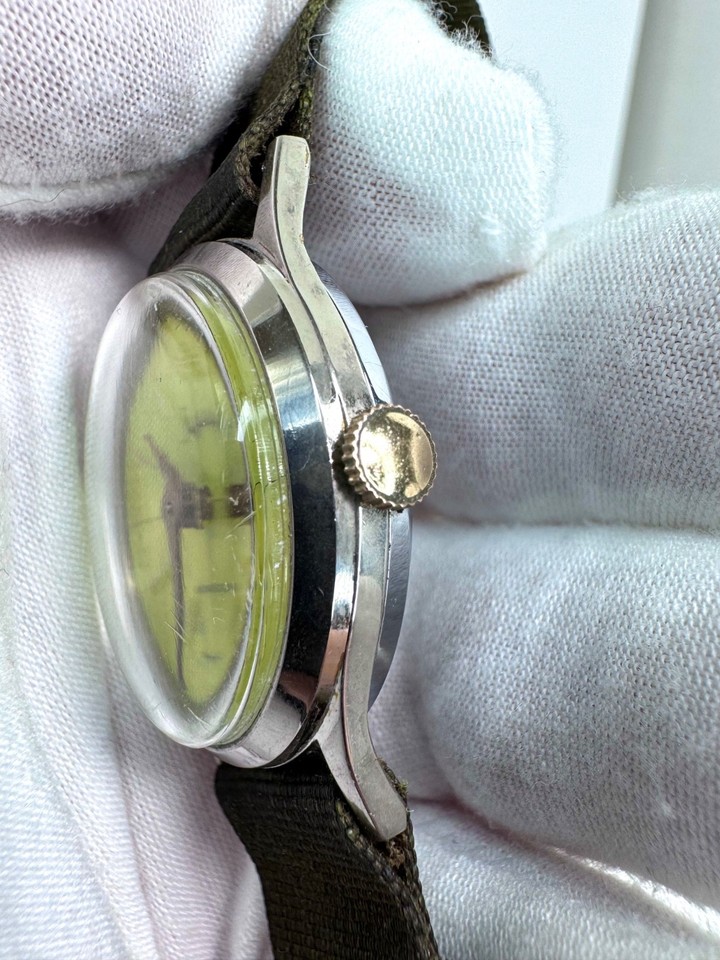 Vintage Sheffield Swiss Mechanical Yellow Translucent Dial Men's Watch ...