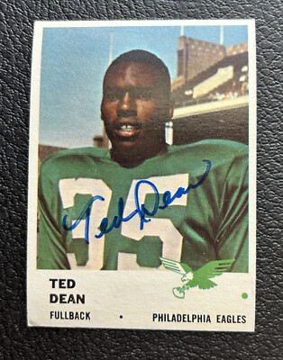 Ted Dean Signed Autographed 1961 Fleer Card # 50 Philadelphia Eagles | eBay