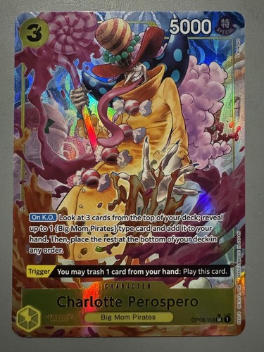 ONE PIECE CARD GAME CHARLOTTE PEROSPERO OP03-113 ALTERNATE ART PRB-01 ...