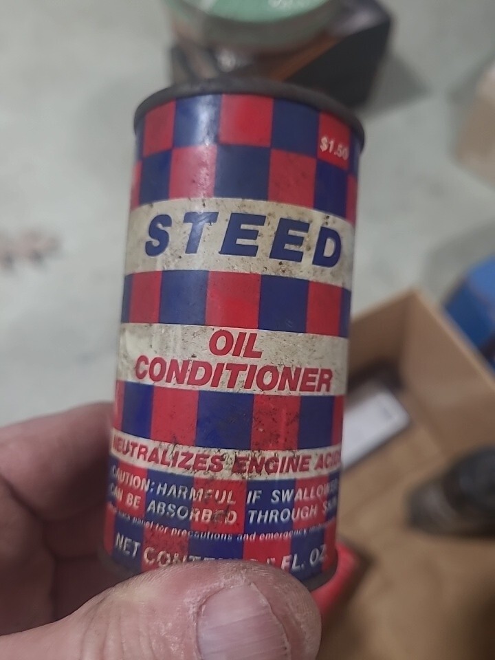 Vintage Can of Steed Oil Conditioner Advertising NOS SEALED CAN | eBay