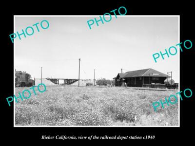 OLD 6 X 4 HISTORIC PHOTO OF BIEBER CALIFORNIA THE RAILROAD DEPOT ...