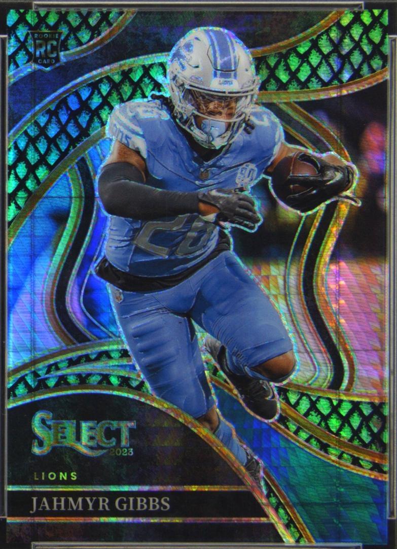 2023 Panini Select - Club Level Jahmyr Gibbs #266 Dragon Scale Prizm ...