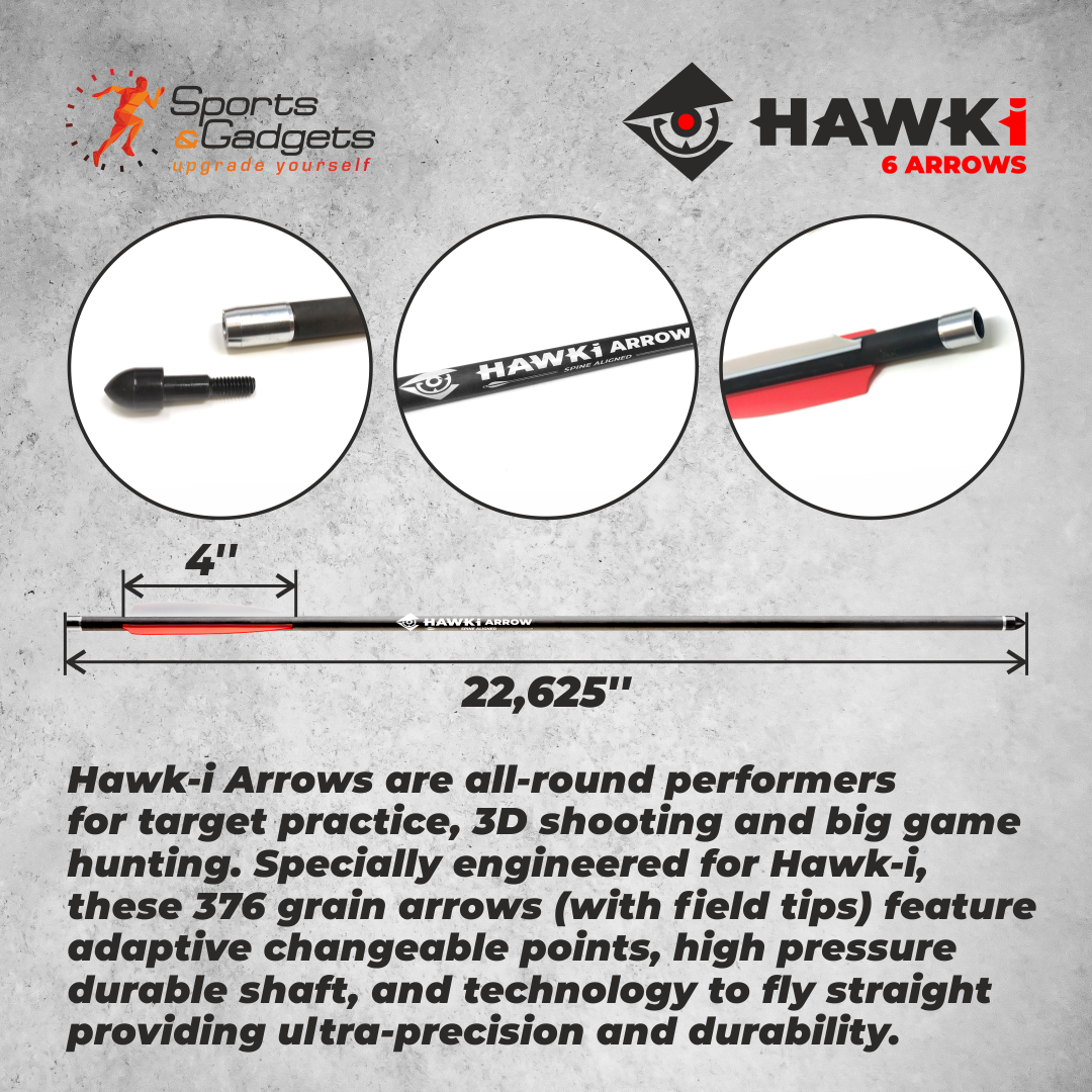 Hawk-i Carbon PCP 376 gr Arrows 12 Pack for Hunting PCP Air Guns w 12 ...