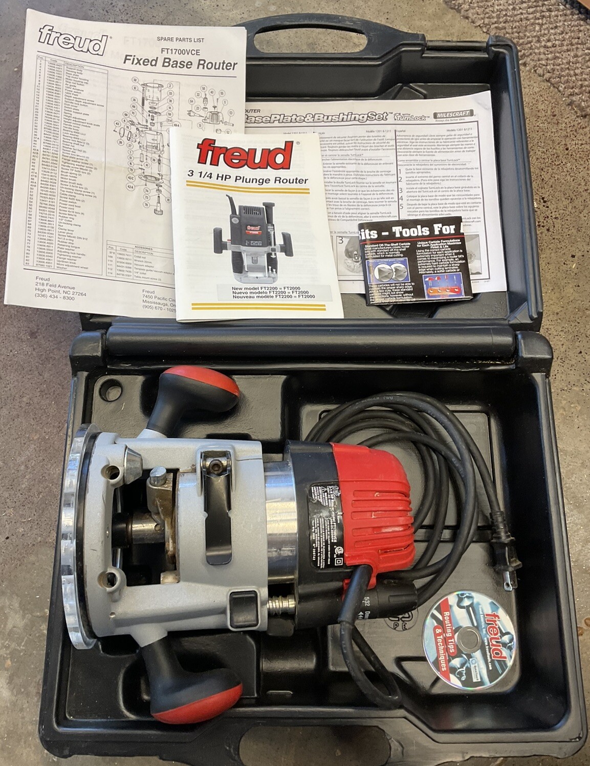 FREUD ROUTER 2 1/4 HP MODEL FT1700VCE | eBay
