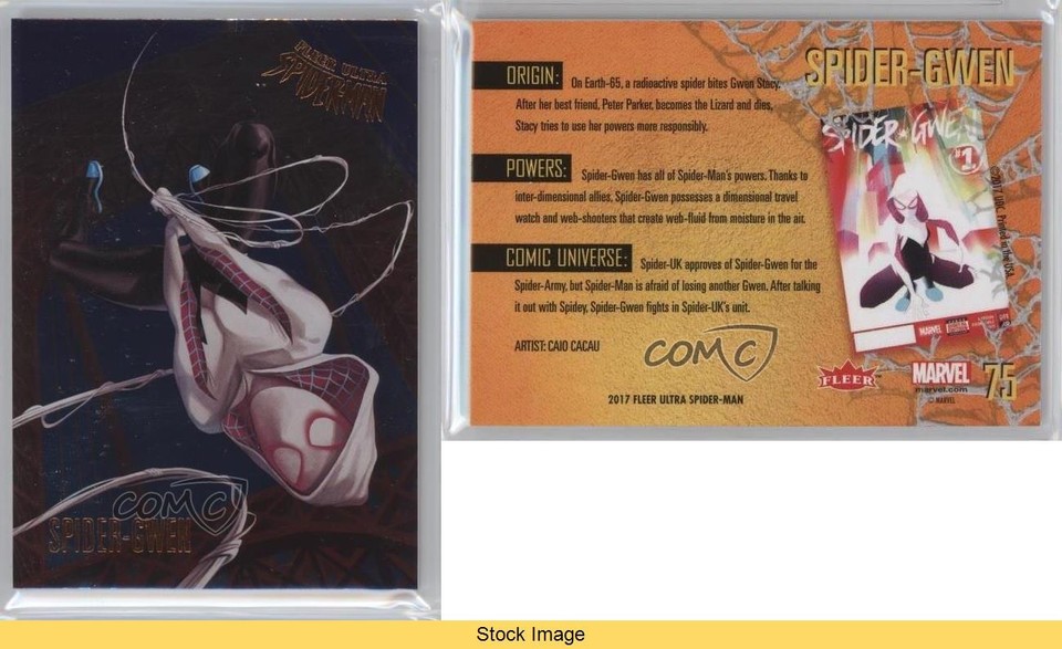 2017 Fleer Ultra Marvel Spider-Man Silver Foil Spider-Gwen #75 READ 4et ...
