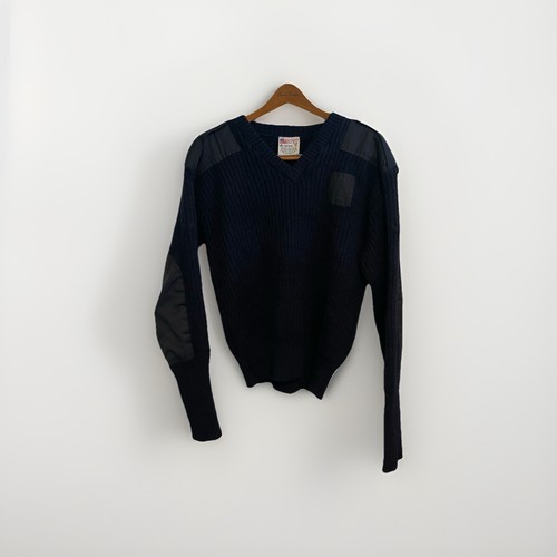 Commando by Jack Young Mens Wool Sweater Rib Knit Tactical Elbow Patch ...