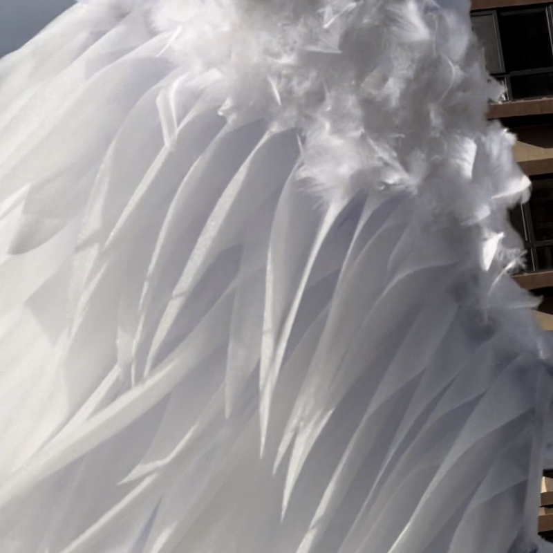 （ACGN）Exhibition Cosplay Angel Wings Halloween Prop White Feathered ...