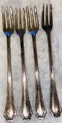 4 Vintage Fairfield Silver plate Alpha Pattern Cocktail Forks 6” | eBay