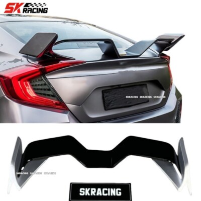 Fits Honda Civic 10Th 2016-2021 Silver+Black Rear Spoiler Gull Wing ...