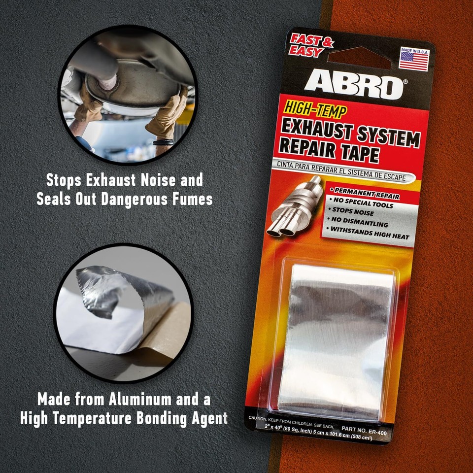 ABRO Exhaust Tape Muffler Repair Kit High Temp Aluminum Bonding Agent Exhaust... | eBay