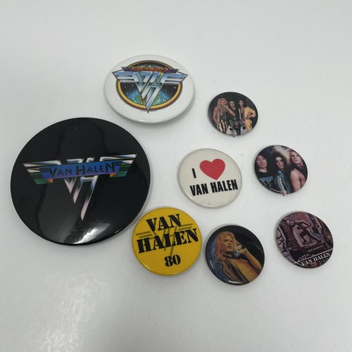 Vintage 70s 80s VAN HALEN Concert Tour Pin Back BUTTONs Lot of 8 Very ...