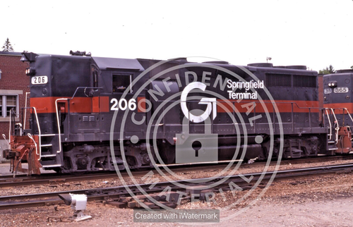 ORIGINAL KODACHROME SPRINGFIELD TERMINAL RR GP35 # 206 WATERVILLE, ME ...