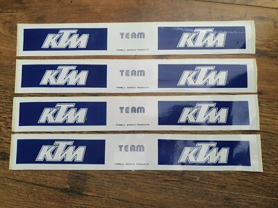 4 TEAM KTM VINTAGE LARGE STICKERS MOTO X TRIALS BIKE Motocross Van 42cm ...