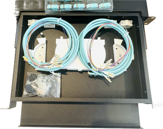 LC OM3 12 Duplex 24 Port Fiber Patch Panel With Full Solution 1RU Rack ...