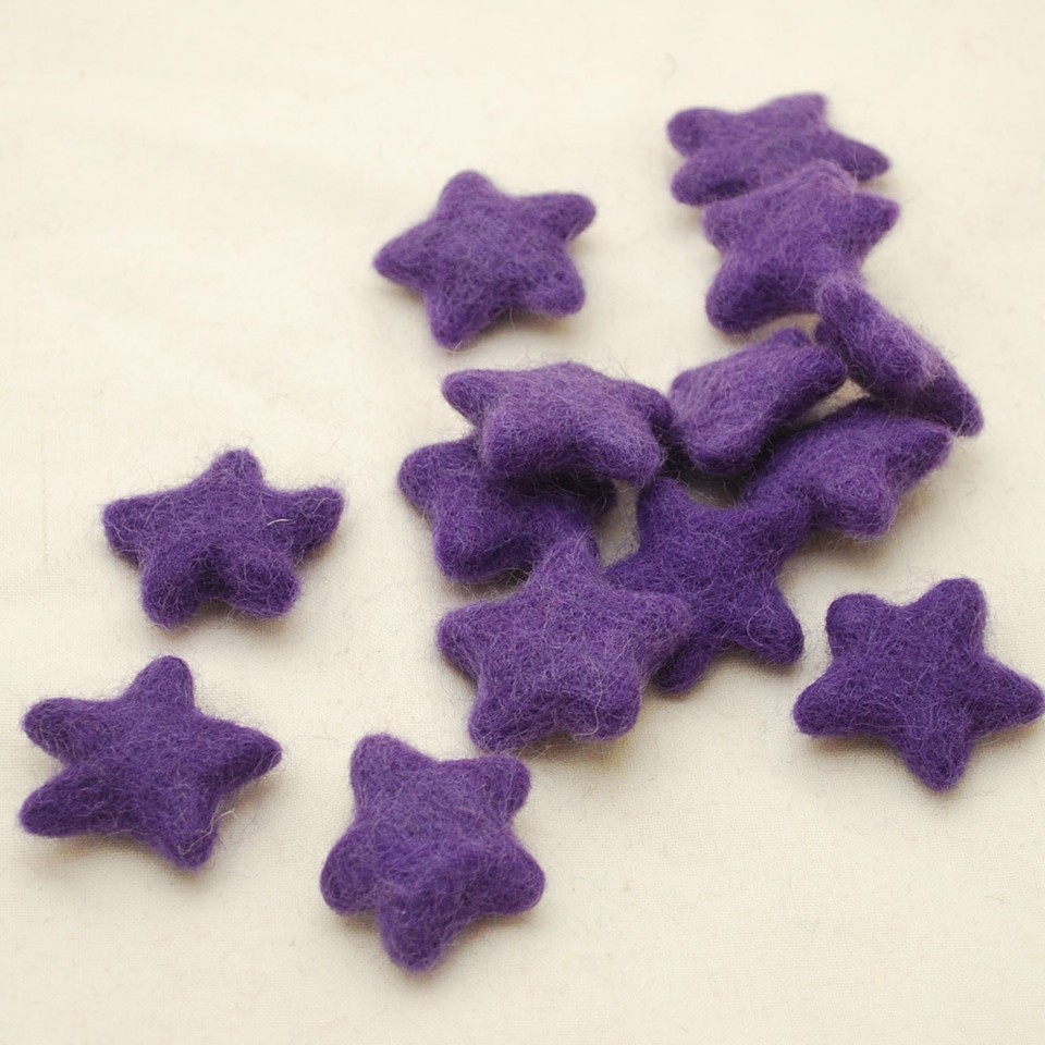 100% Wool Felt Stars - 10 Felted Stars - 90 Colours to choose | eBay