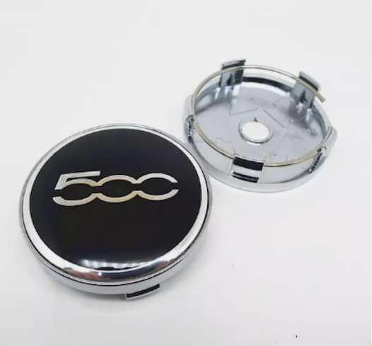 4 x 60mm Black 500 Abarth Logo ABS Alloy Wheel Rim Hubcap Center Cap ...