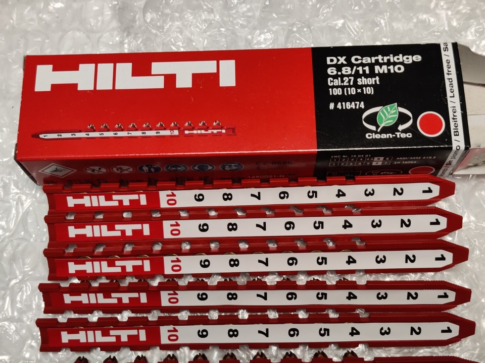 Hilti RED SHOTS .27 Cal. 6.8/11M,Clean Tec. For DX 460,DX 5,DX 351 ...