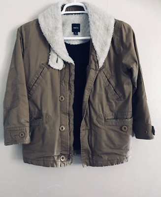GAP Kids/Boys Faux Fur Collared Cotton Lined Winter Coat Jacket Tan ...