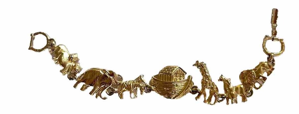 Premier Designs Gold Plated Noah's Ark Charm Bracelet Signed PD 7" | eBay