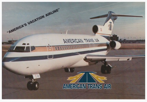 Airline Issued Postcard - ATA American Trans Air (USA) Boeing 727-100 ...