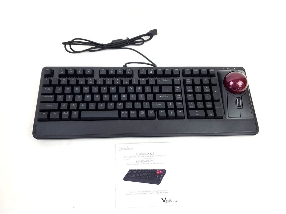 Perixx Periboard-522 Wired Trackball Mechanical Keyboard | eBay